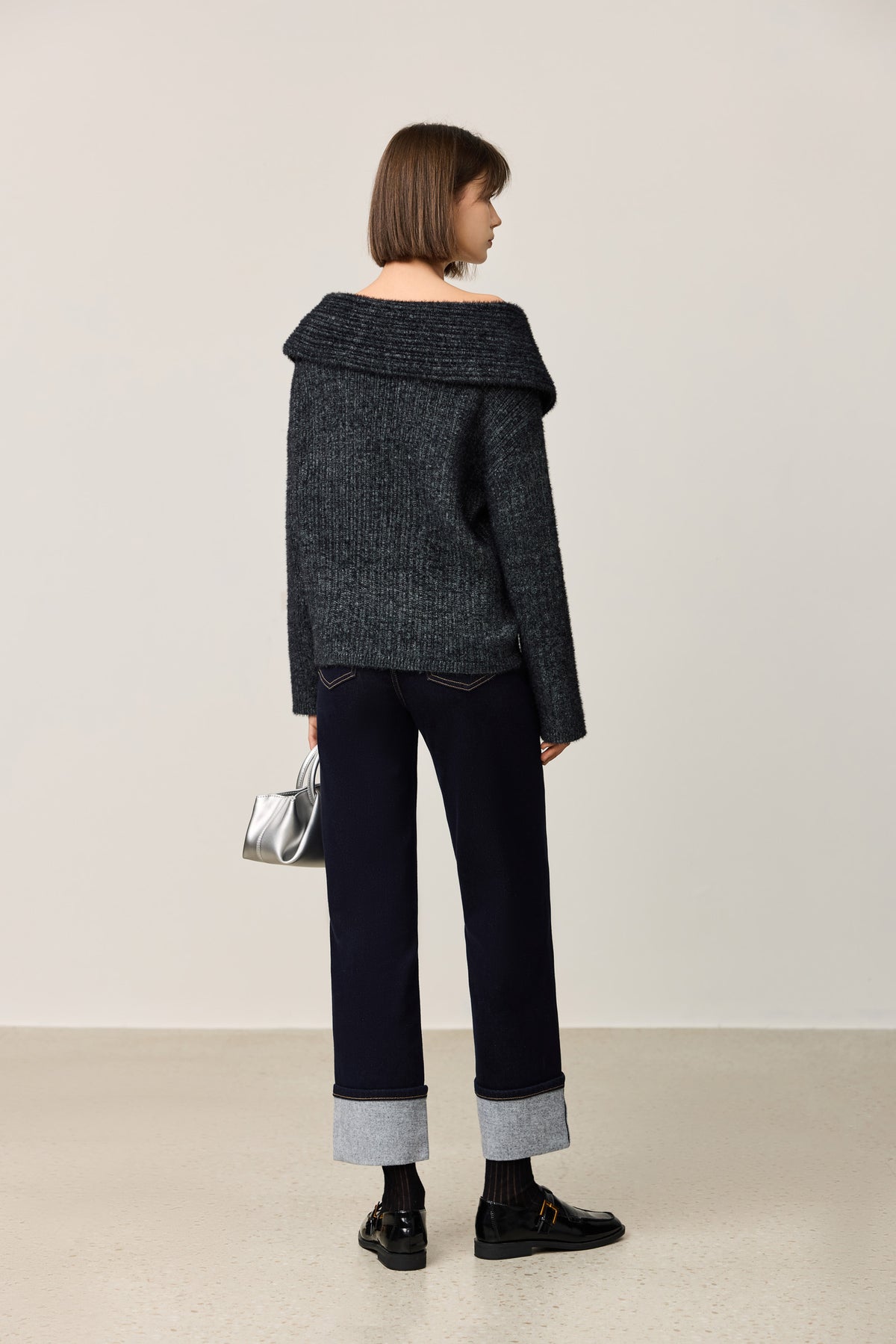 LILY Chic Off-Shoulder Cowl Neck Crop Sweater – LILY Official Store
