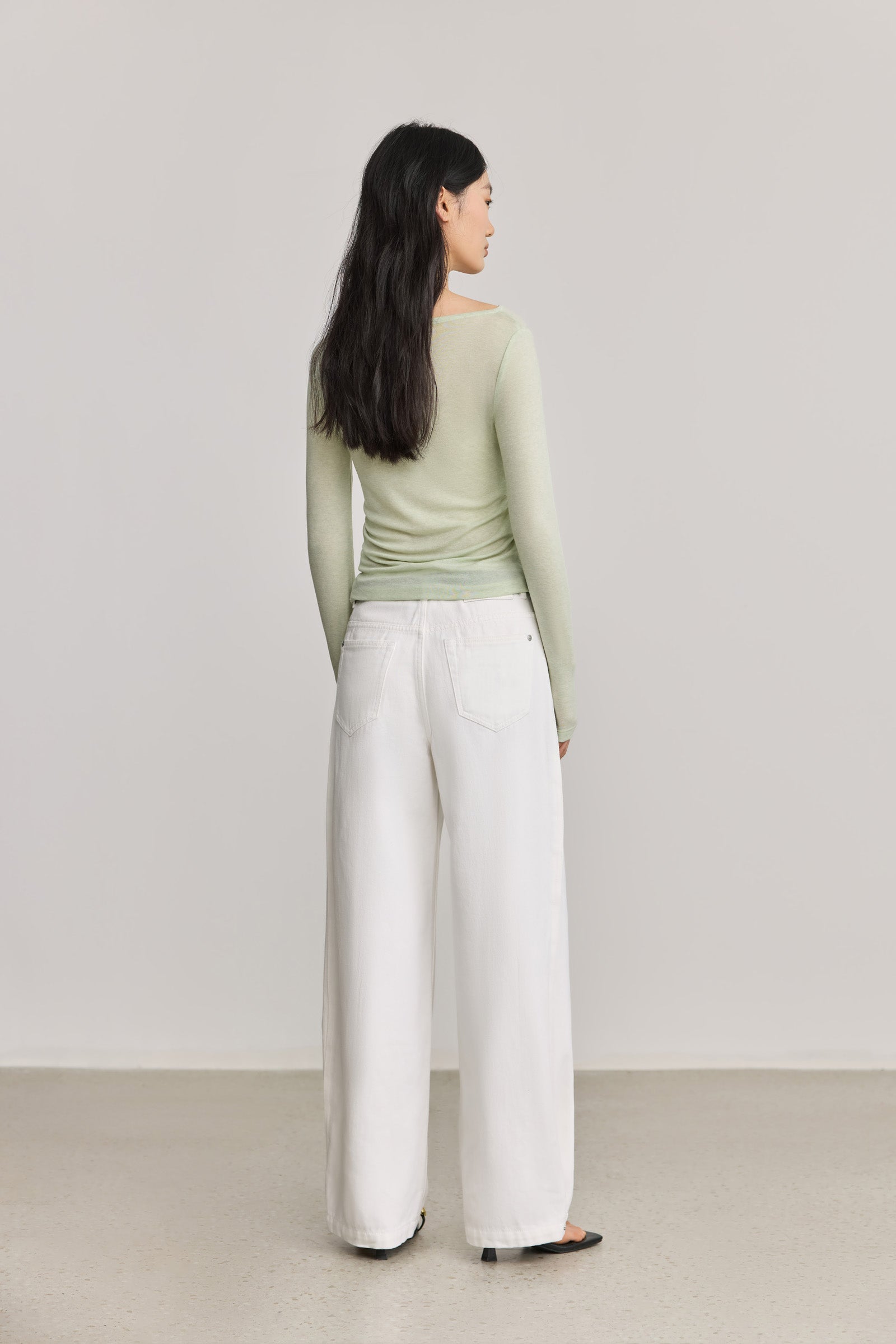 LILY Pure Cotton Wide-Leg Curved Jeans – LILY Official Store