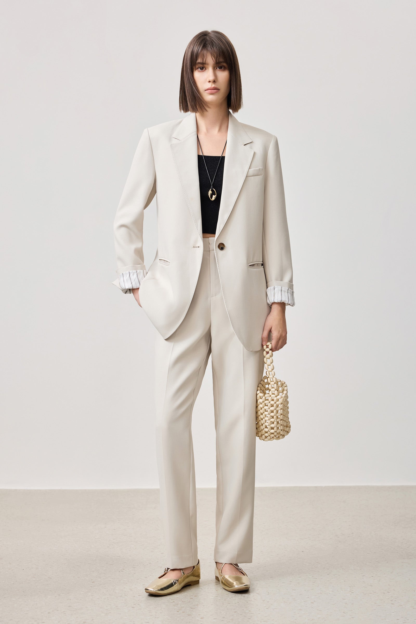 LILY Soft Almond Tone Structured Blazer – LILY Official Store