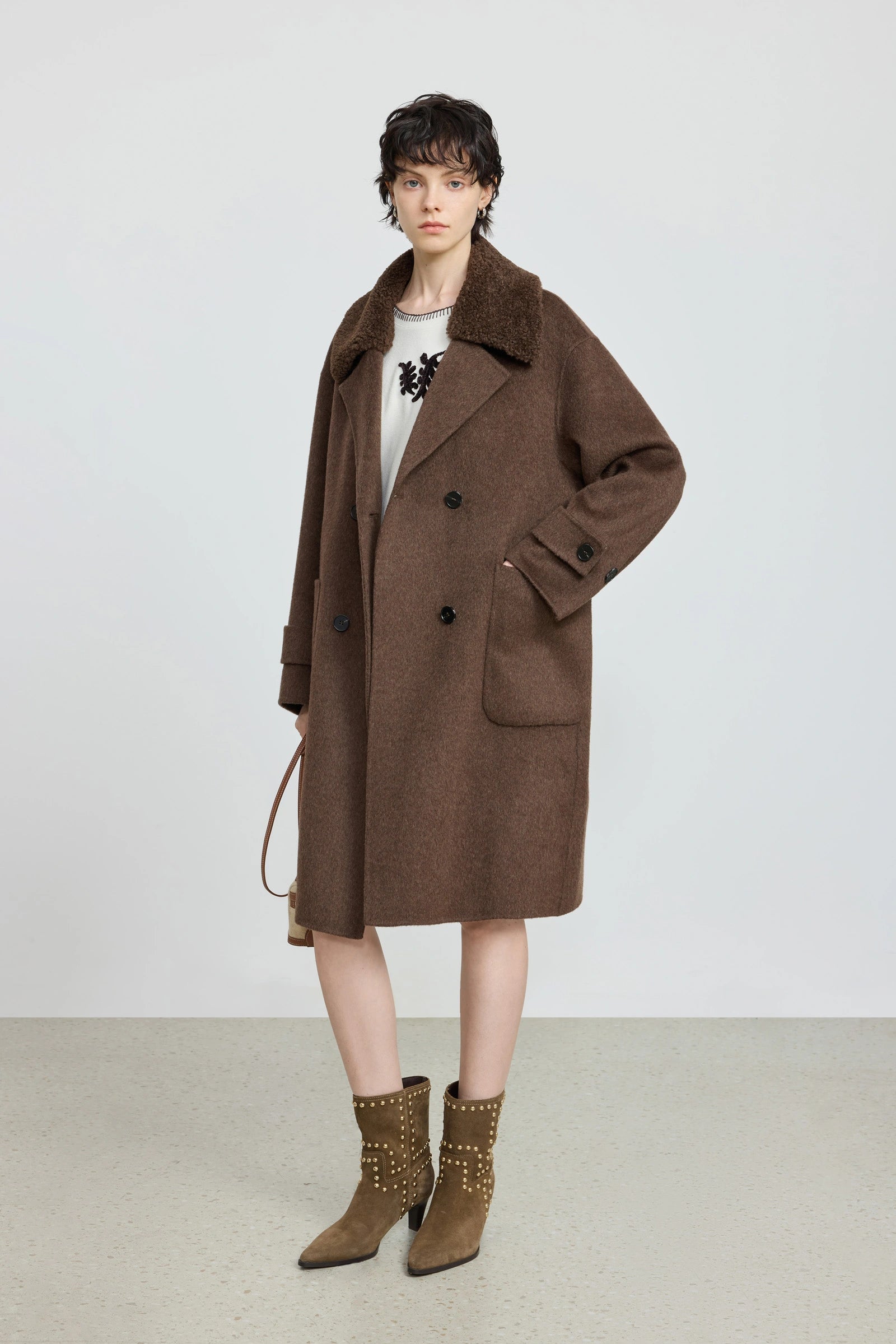 LILY 100% Wool Faux Fur-Collar Coat – LILY Official Store