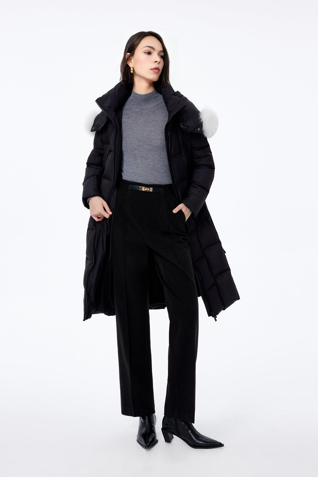 Lily Fox Fur Hooded Down Jacket Lily Official Store